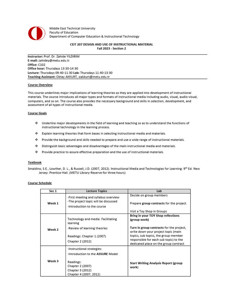 CEIT207 Syllabus Fall2023-1 | PDF