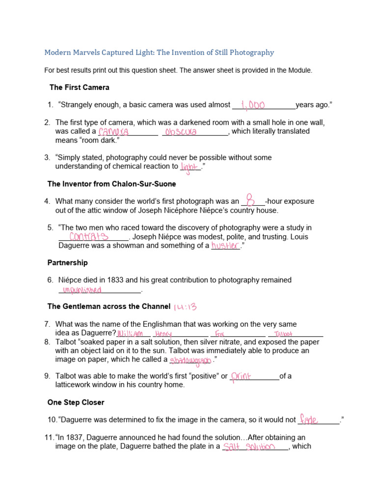 Captured - Light Video Review and Exam | PDF