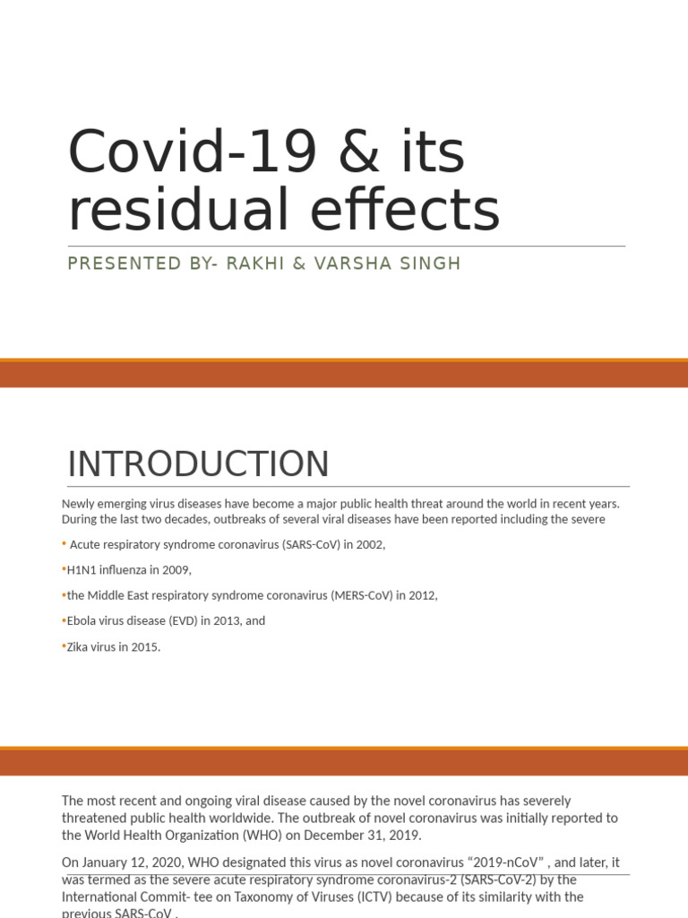 Covid-19 & Its Residual Effects 2 | PDF