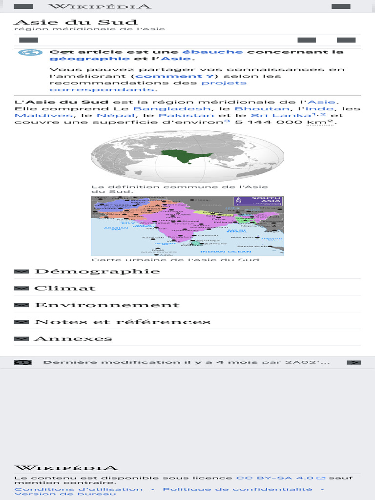 Asie Du Sud - Wikipédia | PDF