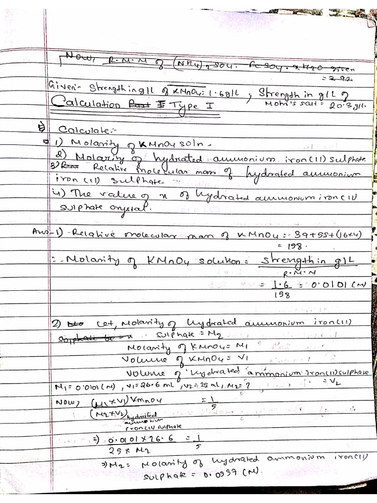 Chemistry Titration Calculation | PDF