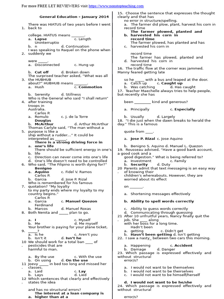 900 Questions GenED | PDF