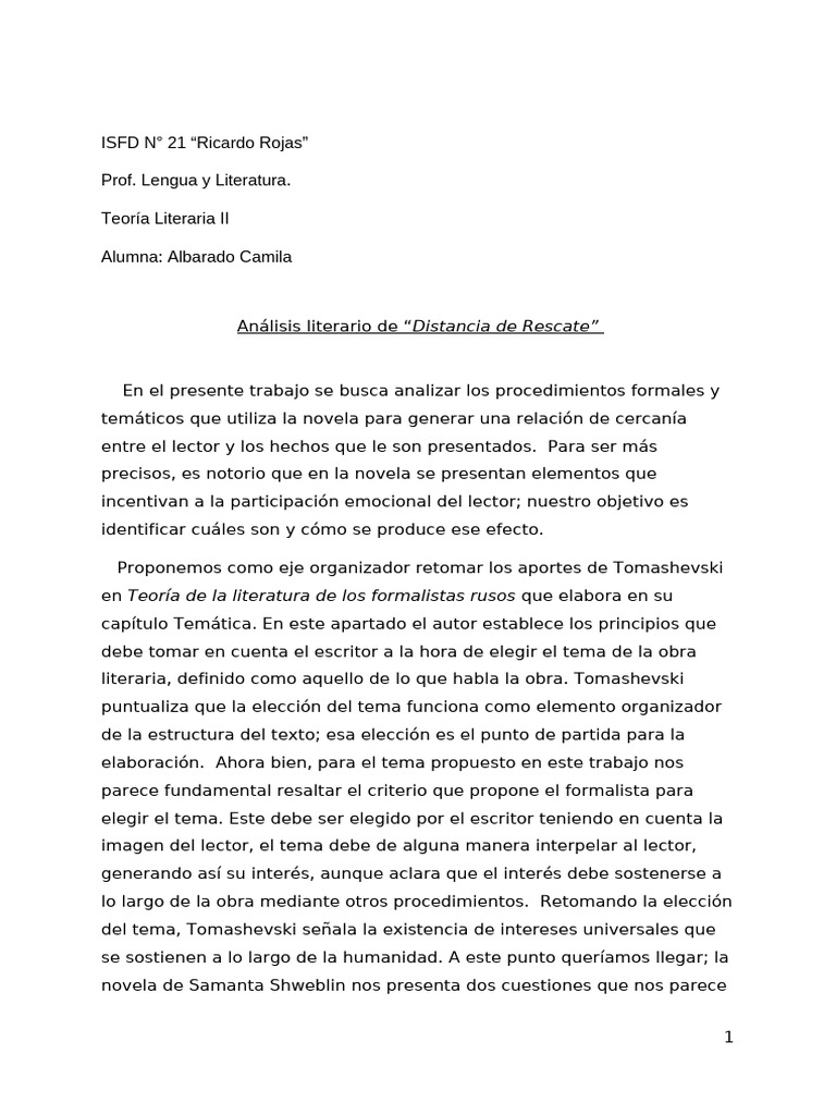 Análisis Literario de Teoría Literaria | PDF