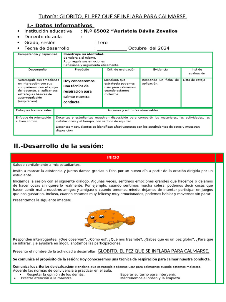 Tutoria - Globito El Pez | PDF
