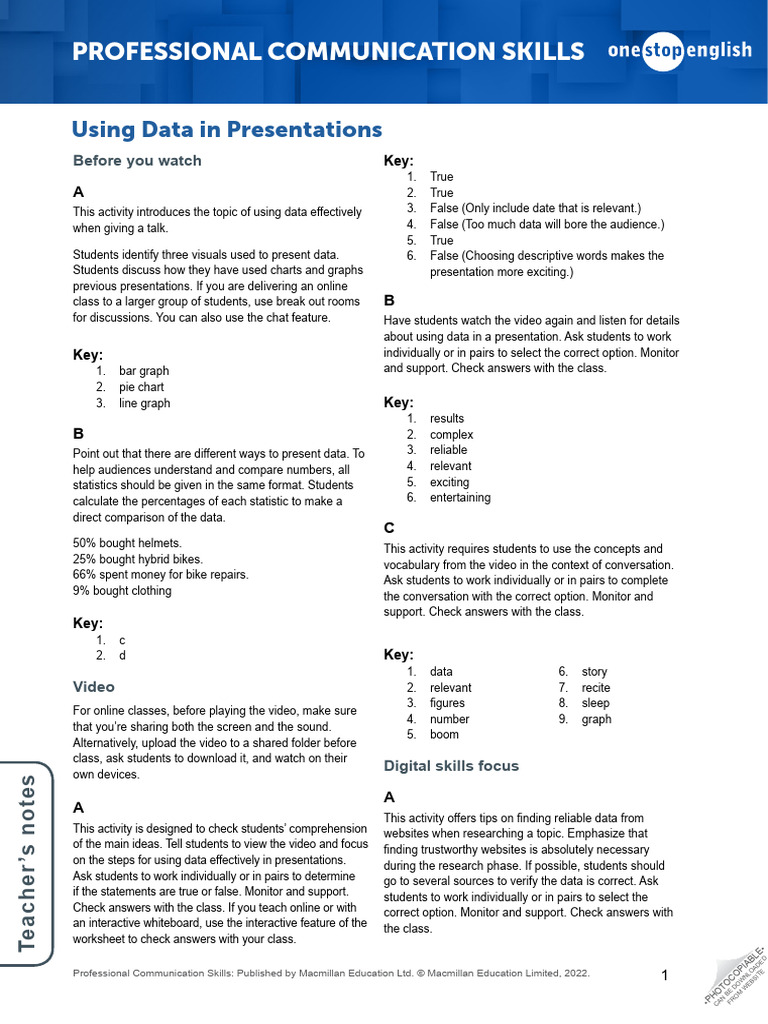 pcs_usingdatainpresentations key to correction | PDF