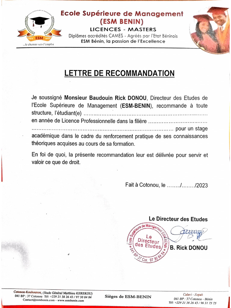 Exemple de Recommandation | PDF