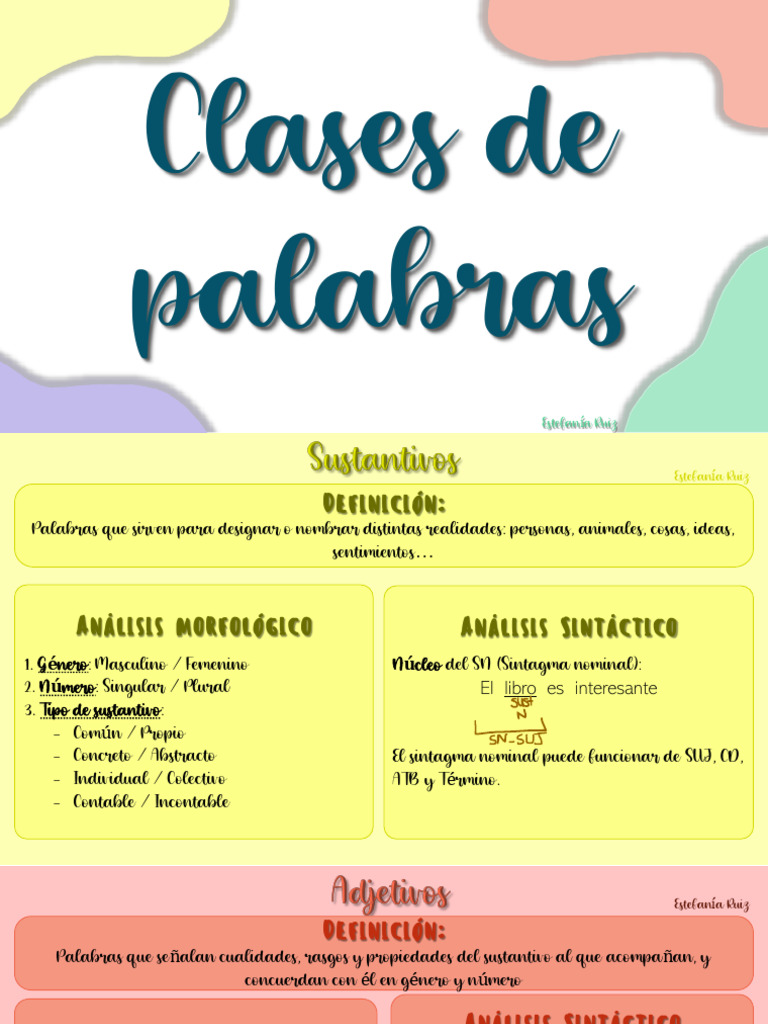 Clases de Palabras | PDF