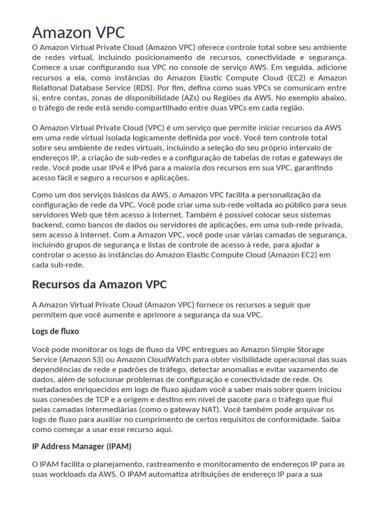 Recursos Da Amazon VPC | PDF