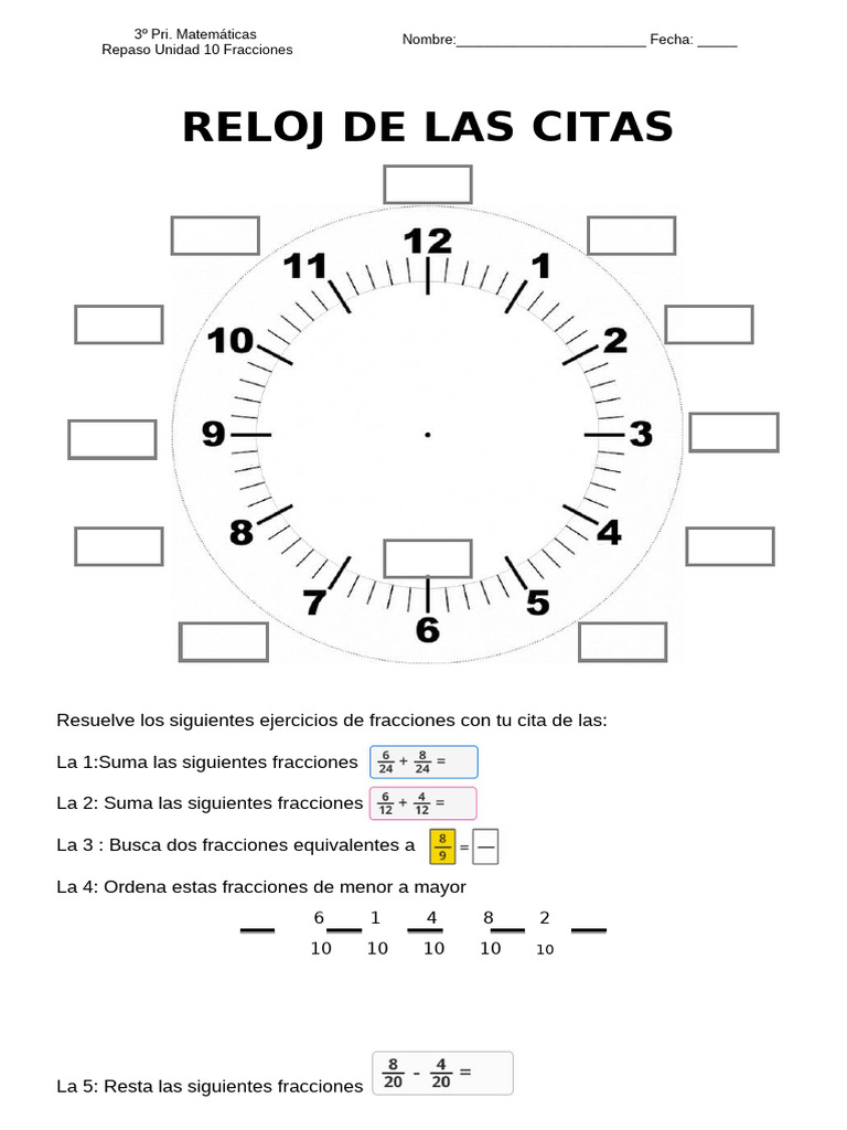 Reloj de Las Citas Fracciones | PDF | Informática