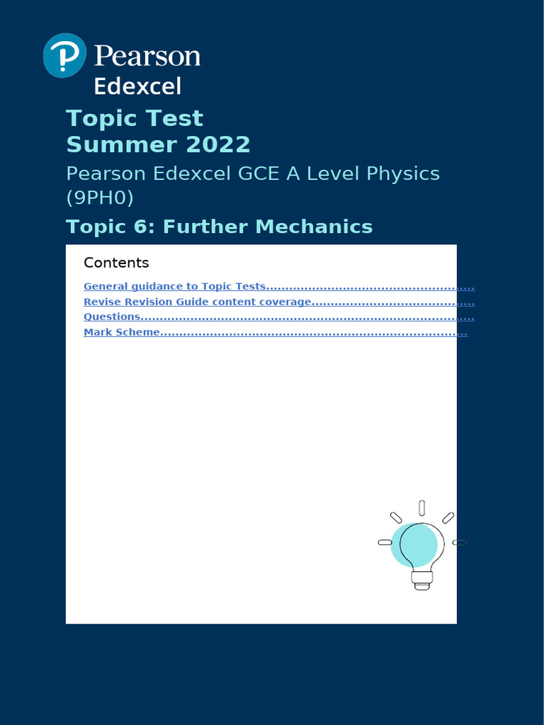 GCE Physics Topic Test 6 | PDF