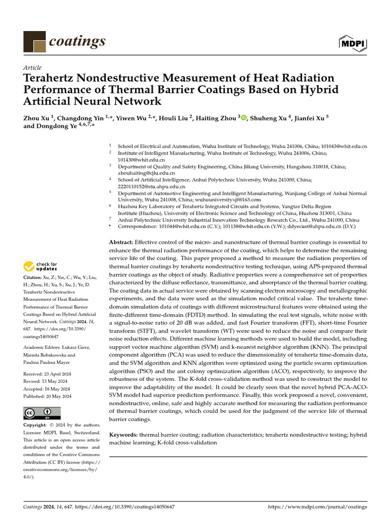 Terahertz Nondestructive Measu | PDF