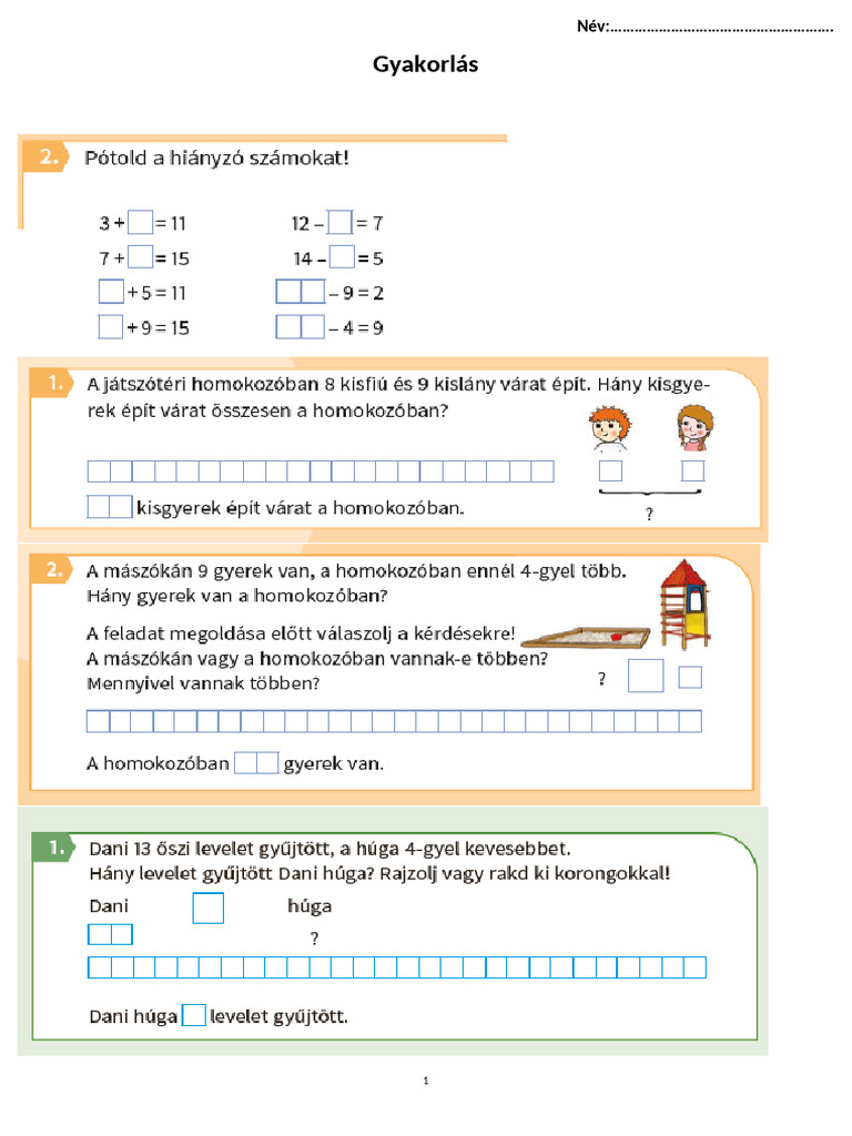 szöveges feladatok gyakorlása matek 2. | PDF
