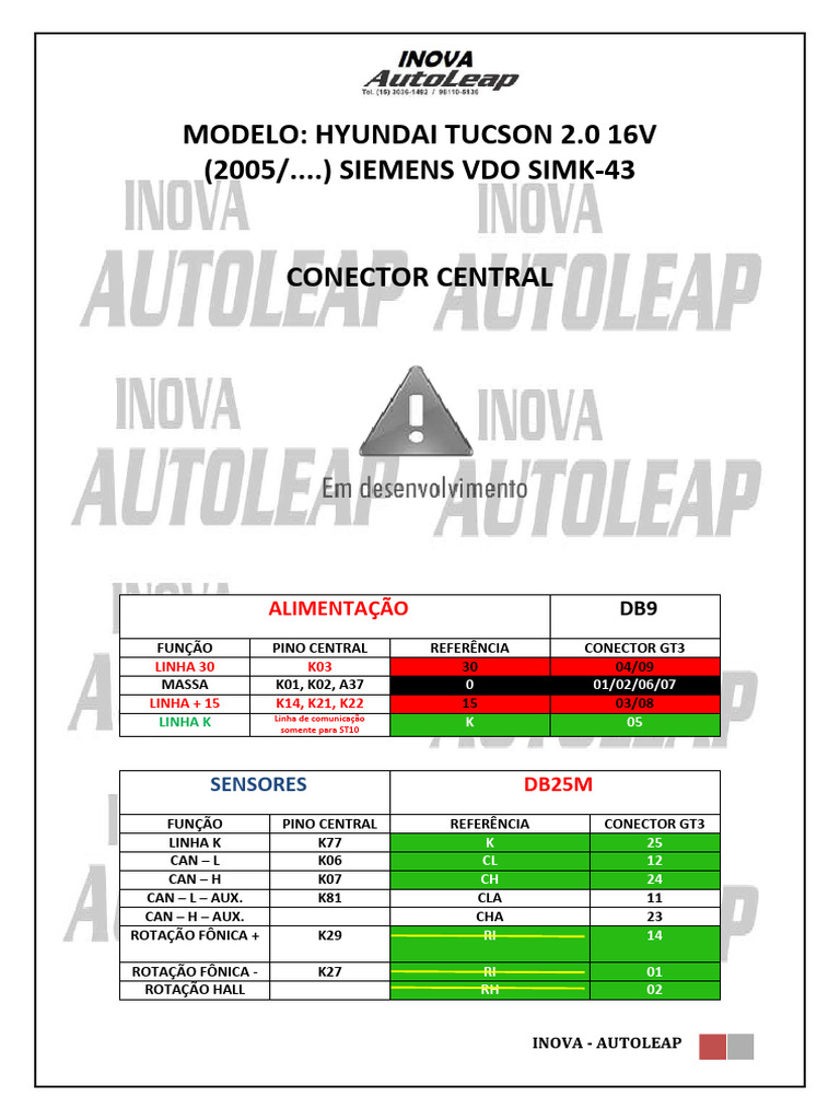 Pinout Hyundai Tucson 2.0 16V - Siemens Vdo Simk-43 | PDF