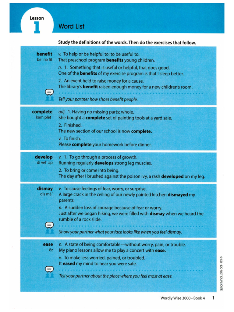 Worldly Wise Lesson 1 | PDF