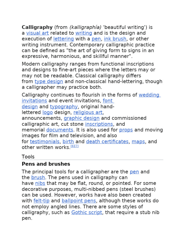 Calligraphy | PDF
