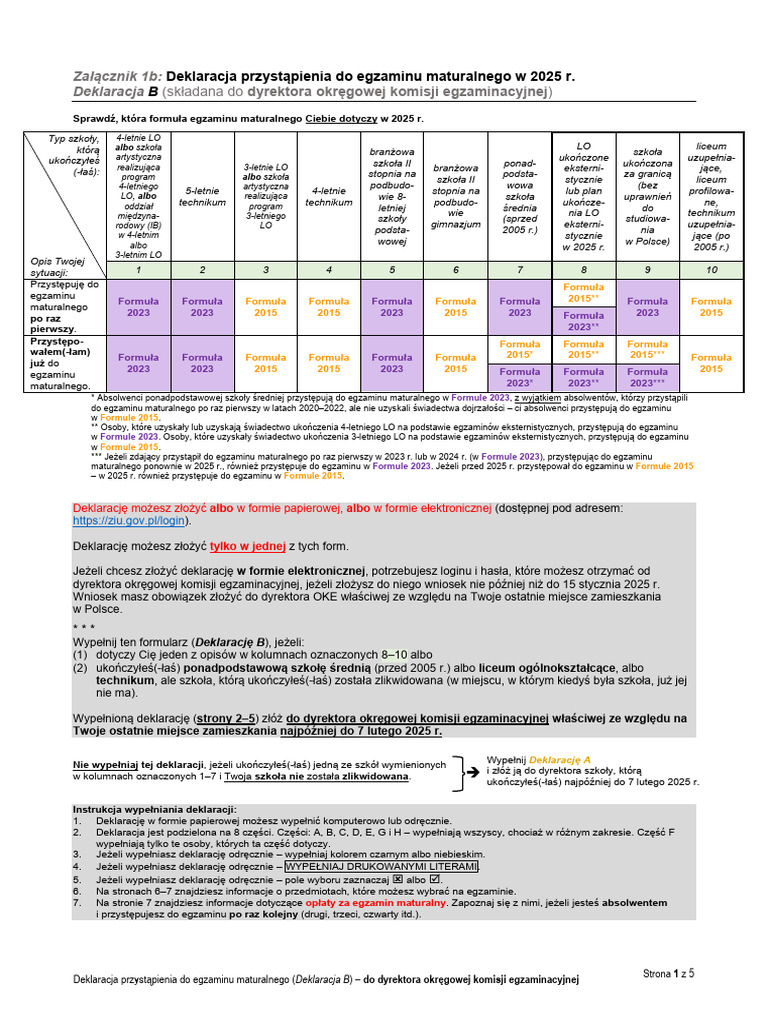 EM 2025 Zal - 1b Deklaracja B | PDF