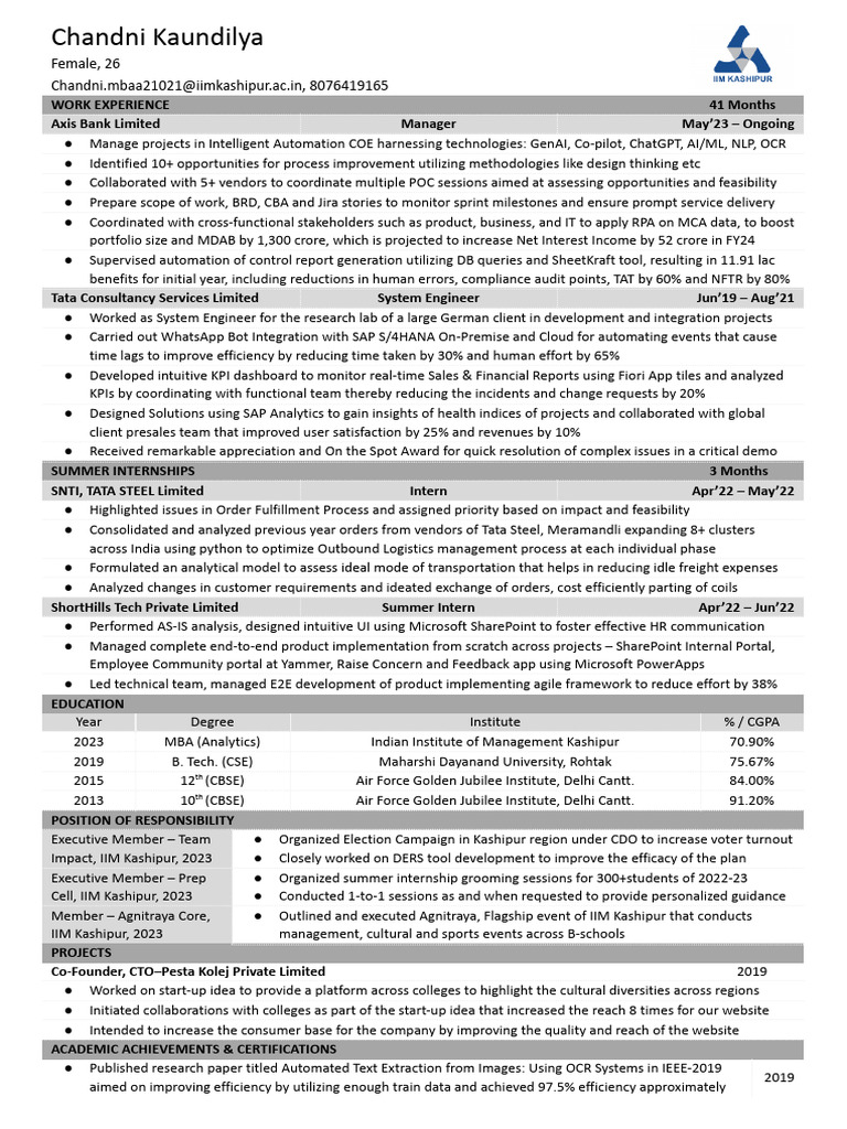 Chandni Kaundilya-Re | PDF