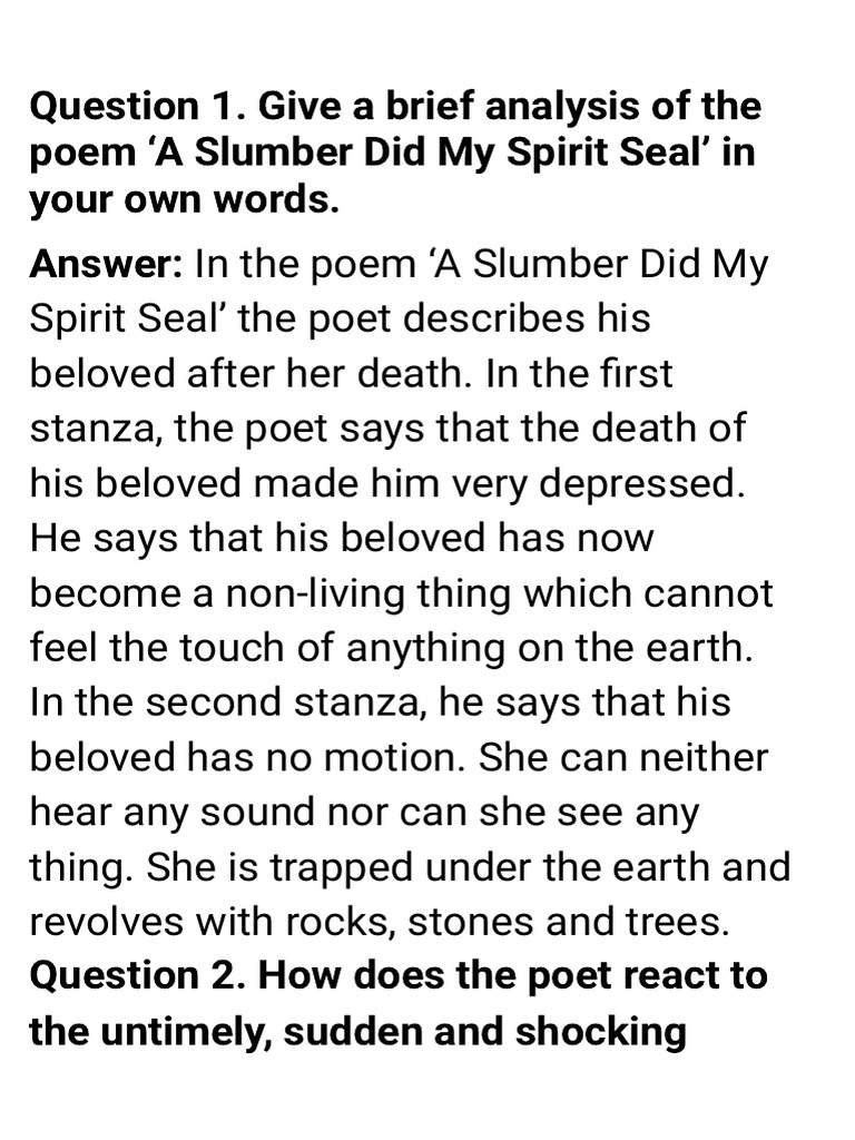 A Slumber Spirit | PDF