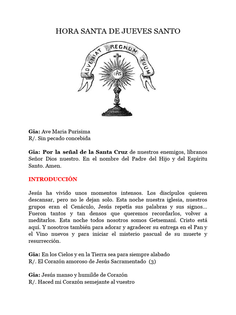 Hora Santa de Jueves Santo - Documentos de Google | PDF | Jesús | Arte