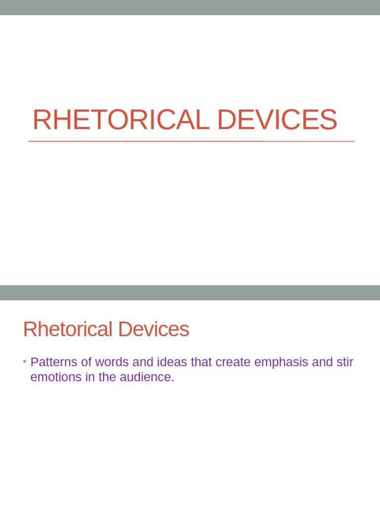 Rhetorical Devices | PDF