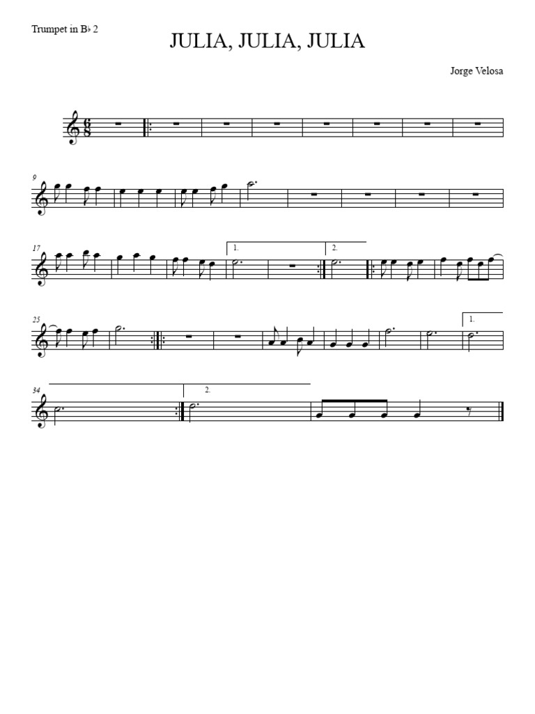 JULIA JULIA JULIA - BANDA - Trumpet in BB 2 | PDF