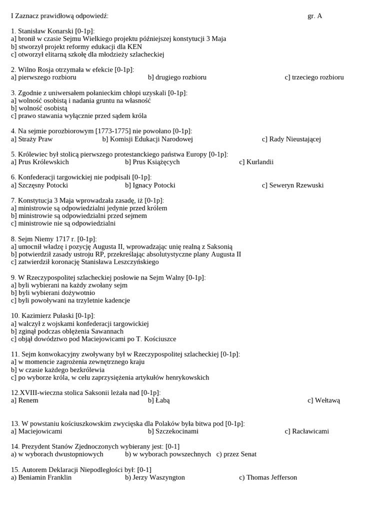 XVIIIw.-zadania 2 | PDF