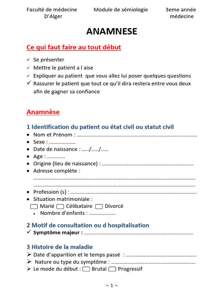ANAMNESE-EXEMPLE-TYPE (2) | PDF