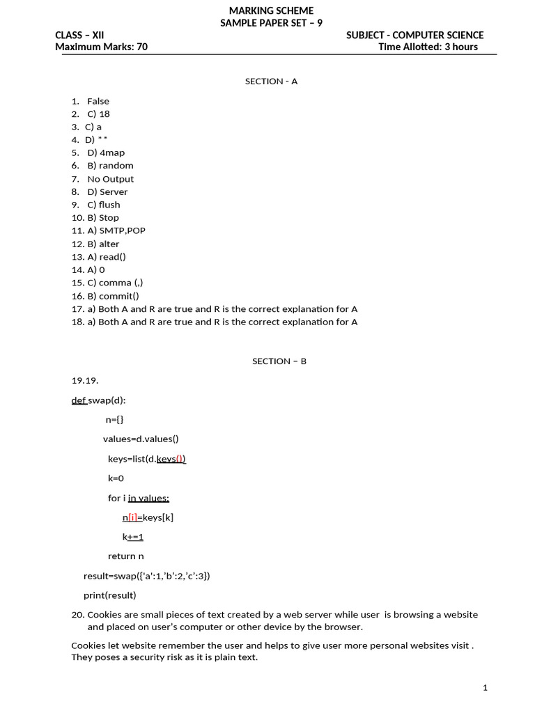 9th Paper Solution | PDF