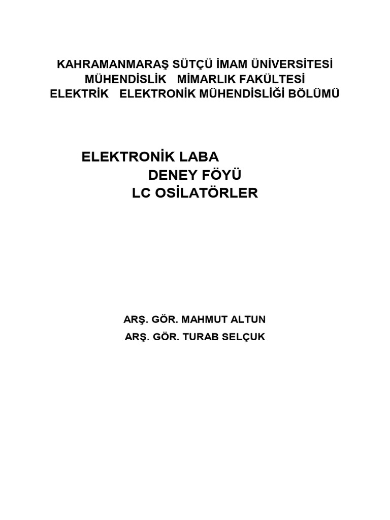elektronik_lab2_lc_osilatorler | PDF