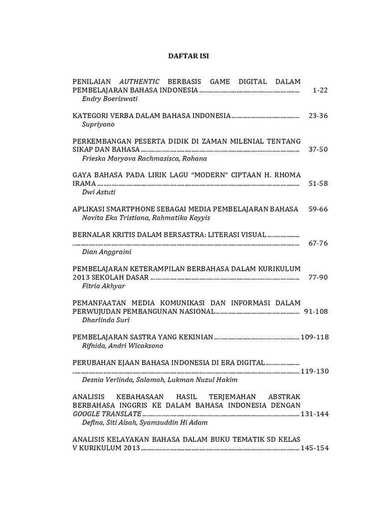 DAFTAR ISI Prosiding | PDF