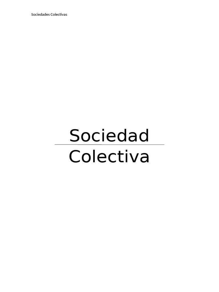 Sociedades Colectivas | PDF