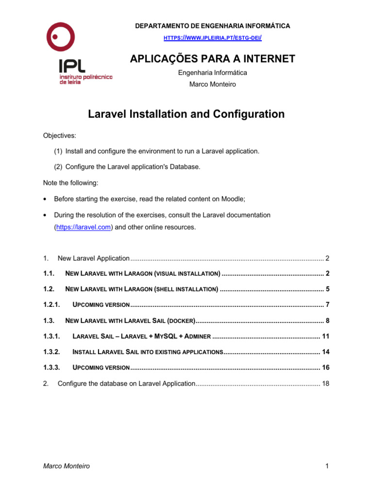 Tutorial - Laravel.01 Laravel Install Configuration | PDF