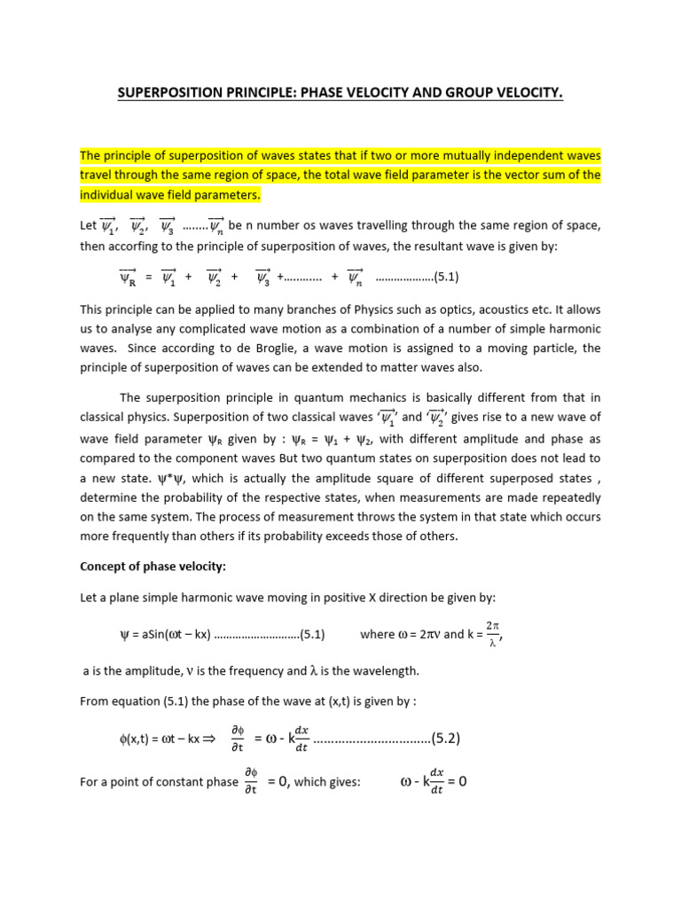 784_PHASE VELOCITY AND GROUP VELOCITY | PDF