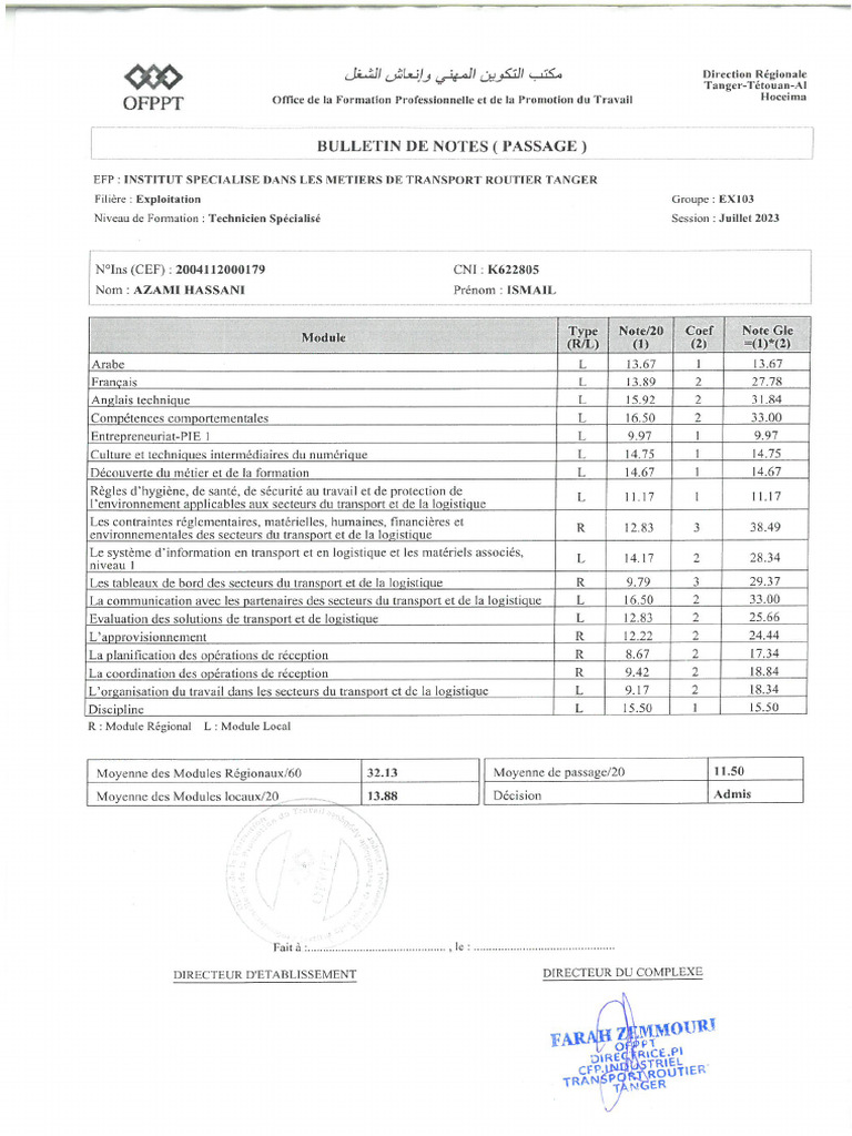 Relevé diplome | PDF
