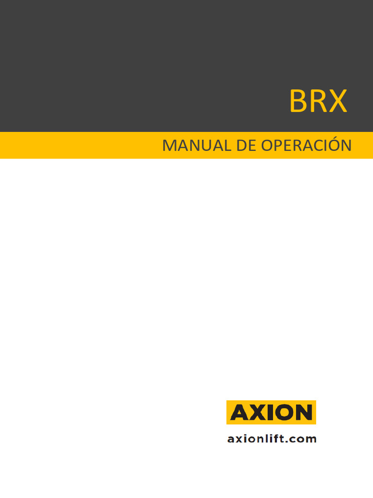 Manual AXION Operación BRX | PDF