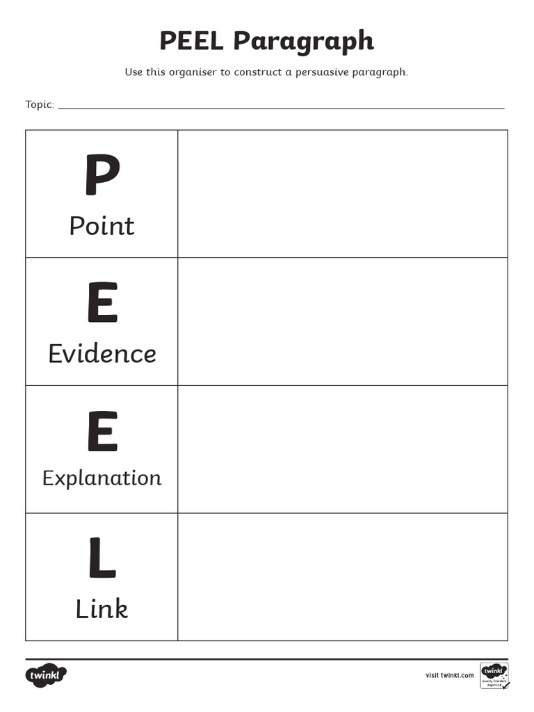 Au t2 e 3866 Peel Paragraph Organiser Activity Sheet English | PDF
