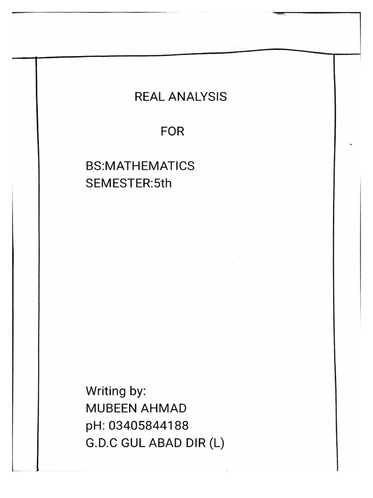 Real Analysis Notes | PDF