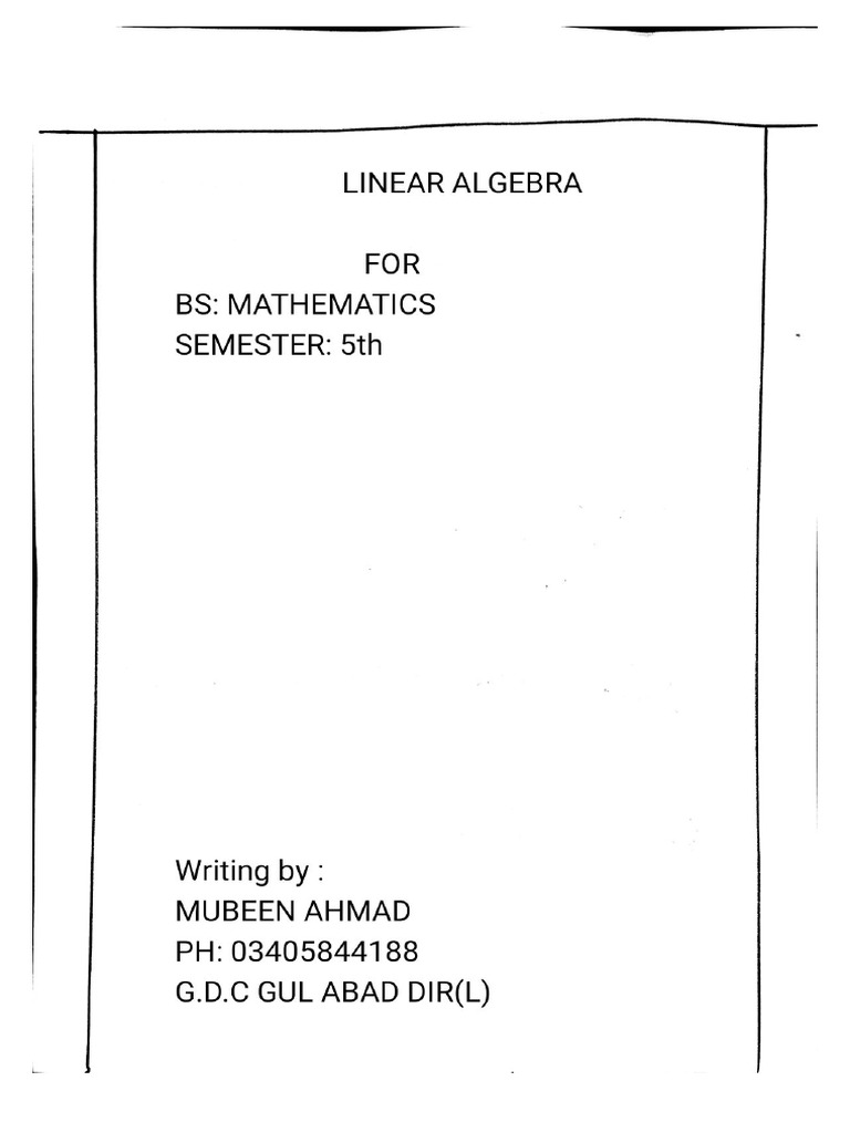 Linear Algebra Notes | PDF