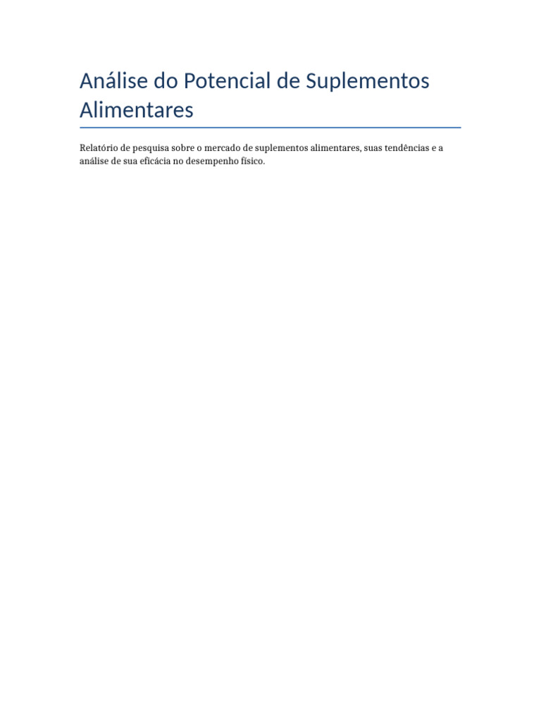 Potencial Suplementos | PDF