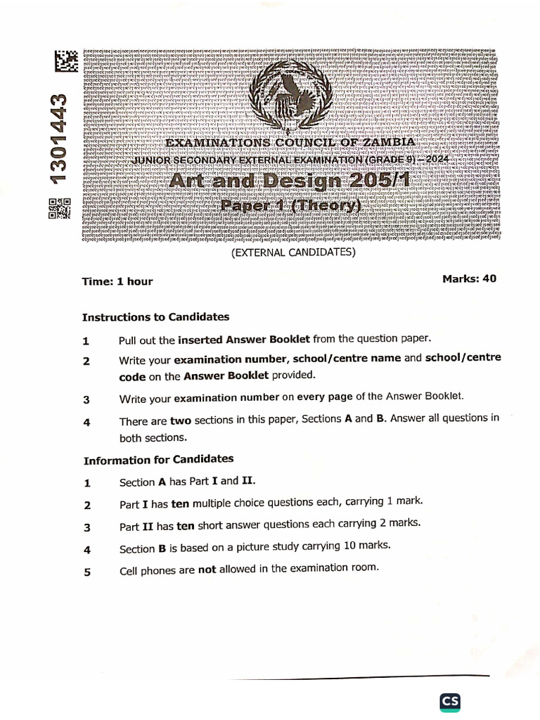 2024 Art & Design Paper 1 g9 | PDF