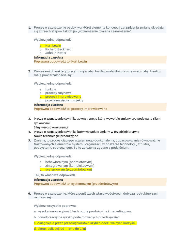 Zarzadzanie Zmiana | PDF