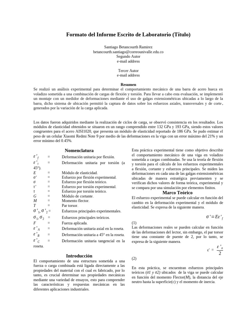 Formato de Informe Escrito | PDF