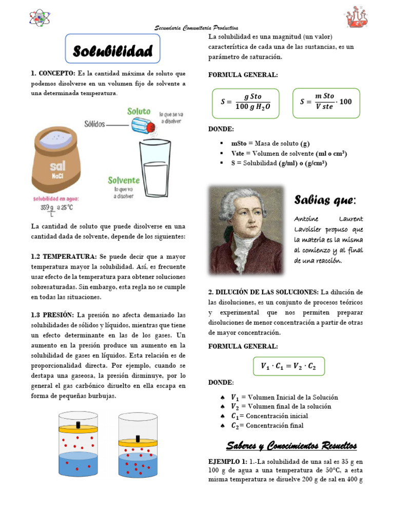 SOLUBILIDAD | PDF | Solubilidad | Concentración