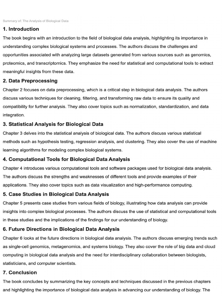 The Analysis of Biological Data | PDF
