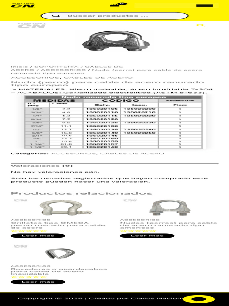 Nudo (Perro) para Cable de Acero Ranurado Tipo Eu | PDF