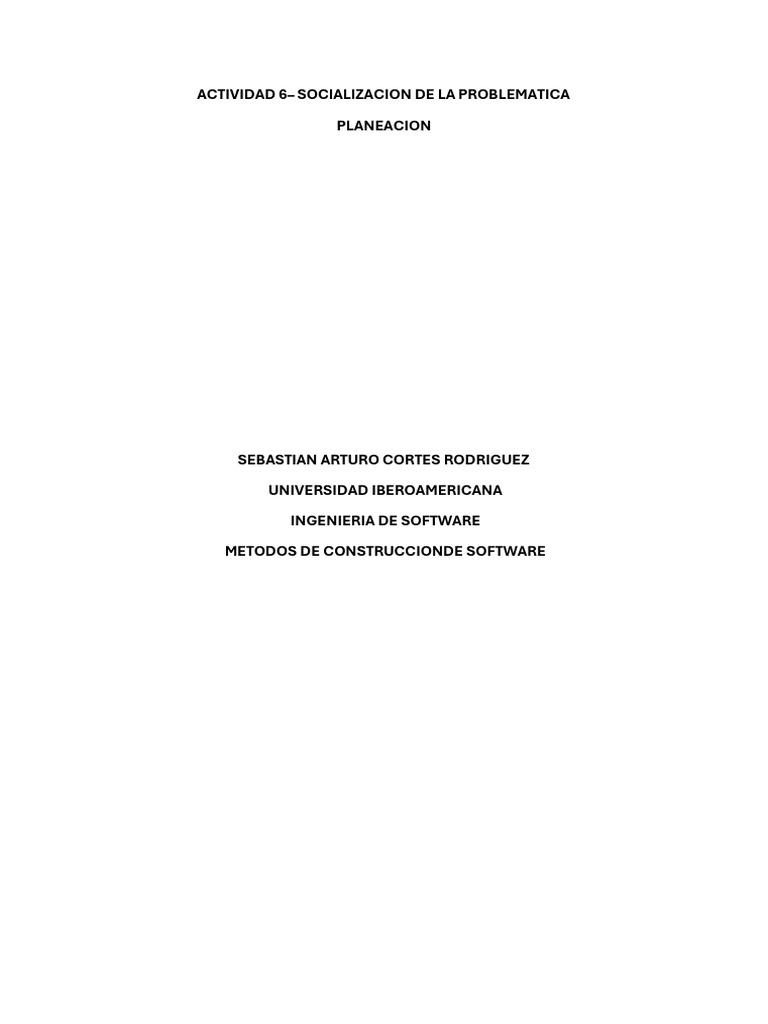 Actividad 6 - Socializacion de La Problematica | PDF