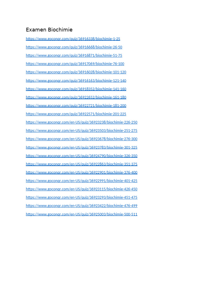 Examen Biochimie | PDF