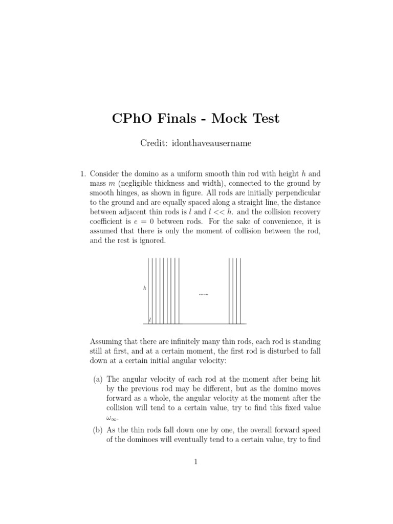 CPhO Finals Mock Test | PDF