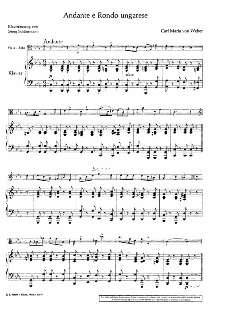 Weber Andante Rondo Ungarese Piano | PDF