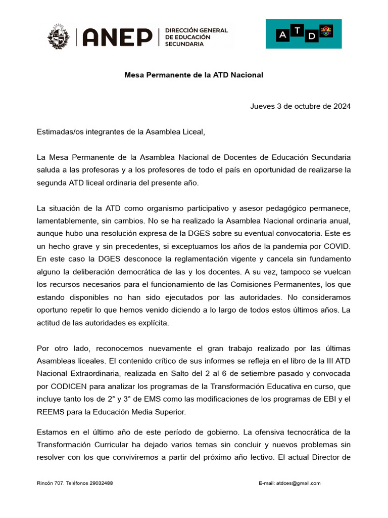 Carta Atd 3-10 | PDF